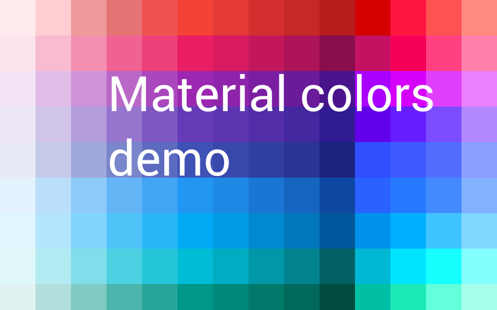 Material design color palette demo